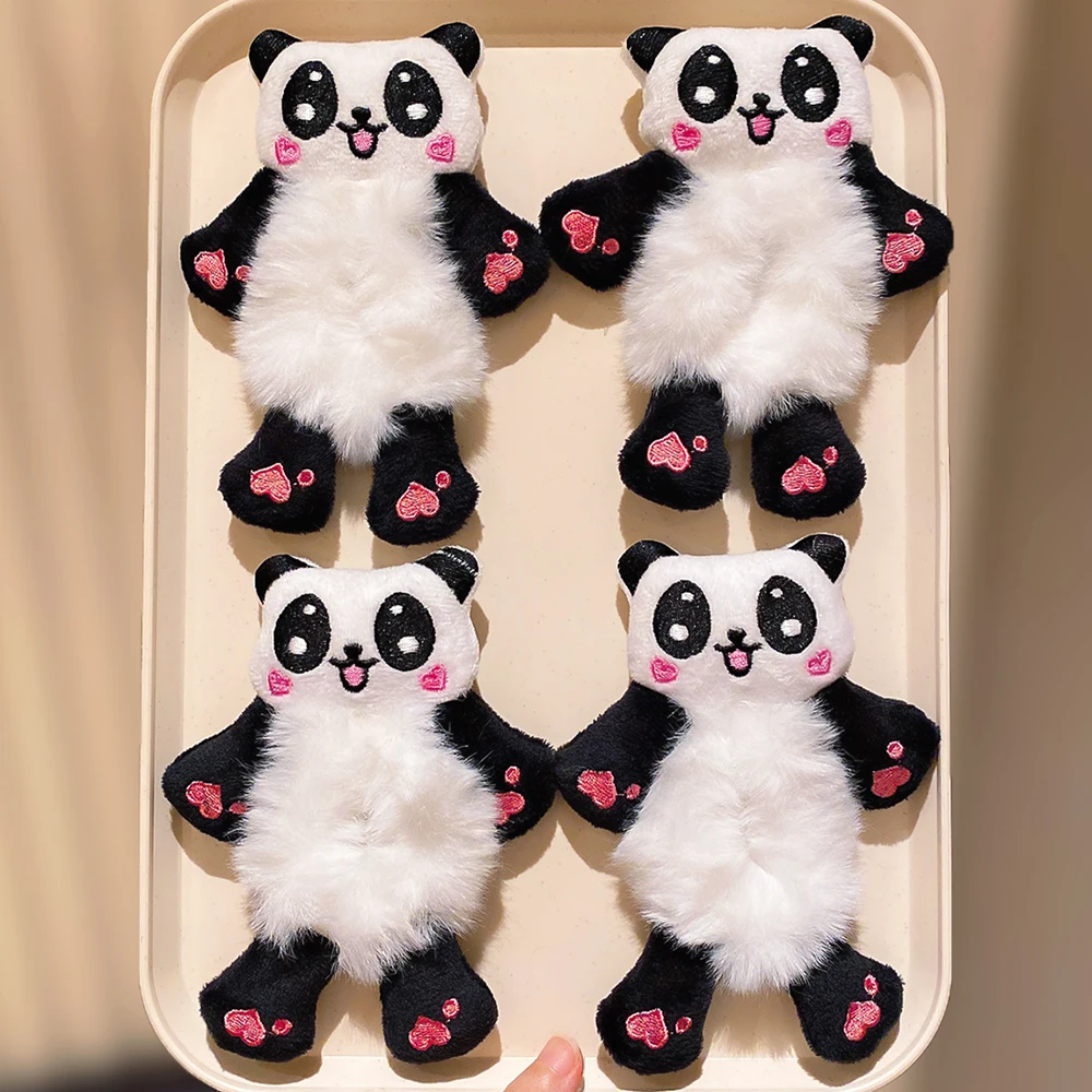 Cute Panda Bear Hair Ties Set 1/2/4 Plush Hair Bands Gift for Girls ...