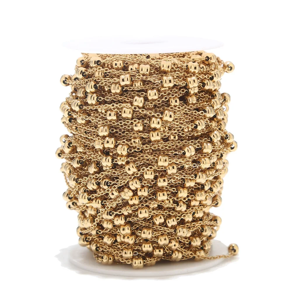 4-5MM-width-stainless-steel-cross-link-chain-with-beads-for-DIY-jewelry ...