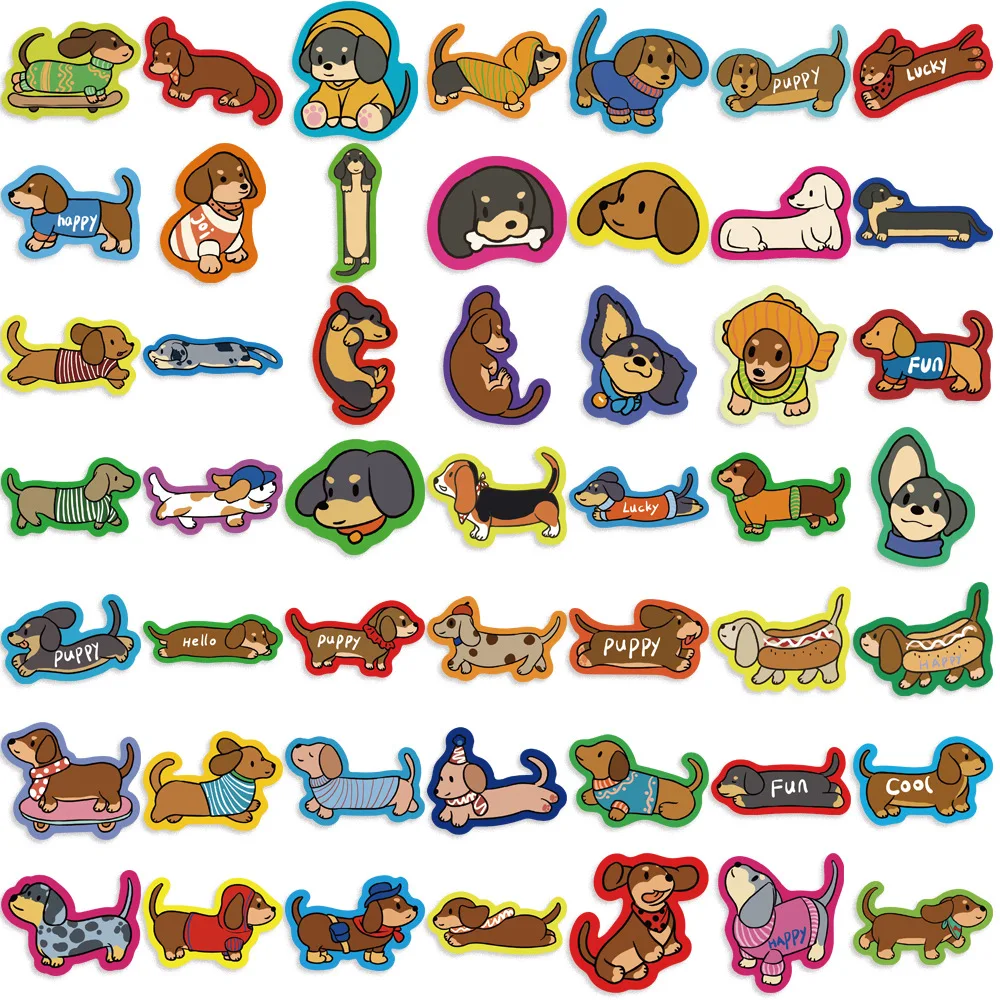 10-50Pcs-Cartoon-Dachshund-Graffiti-Stickers-for-DIY-Desk-Guitar ...
