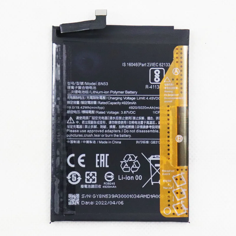 5020mAh BN53 Battery For Xiaomi Redmi note 9 Pro Bateria Mobile Phone ...