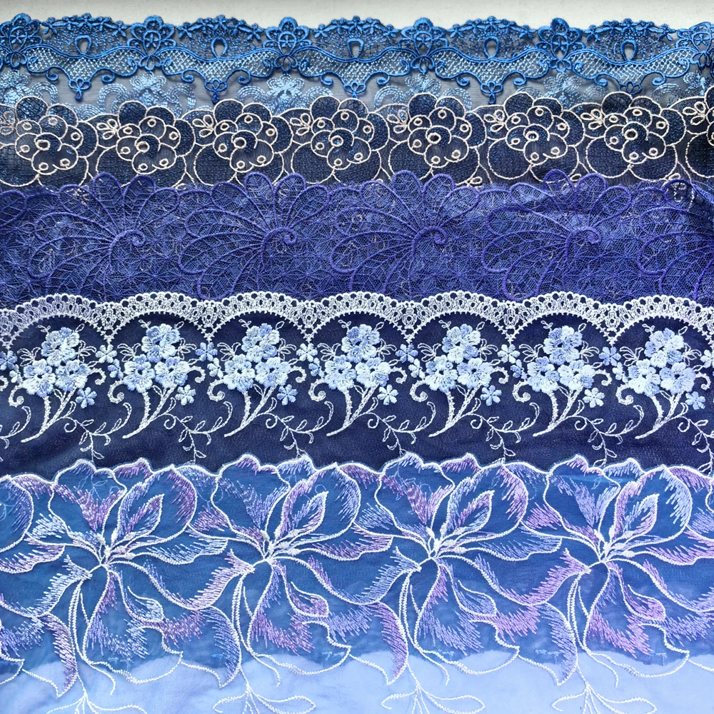 Blue-and-Purple-Embroidered-Mesh-Lace-Fabric-Beautiful-Clothing-DIY ...