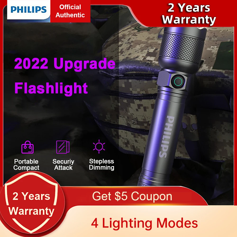Philips SFL2188P Portable LED Flashlight IP55 Waterproof Camping Lights ...