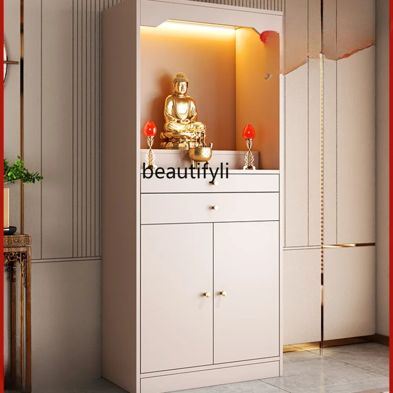 Cabinet-Modern-Light-Luxury-Small-Solid-Wood-New-Chinese-Style-Buddha ...