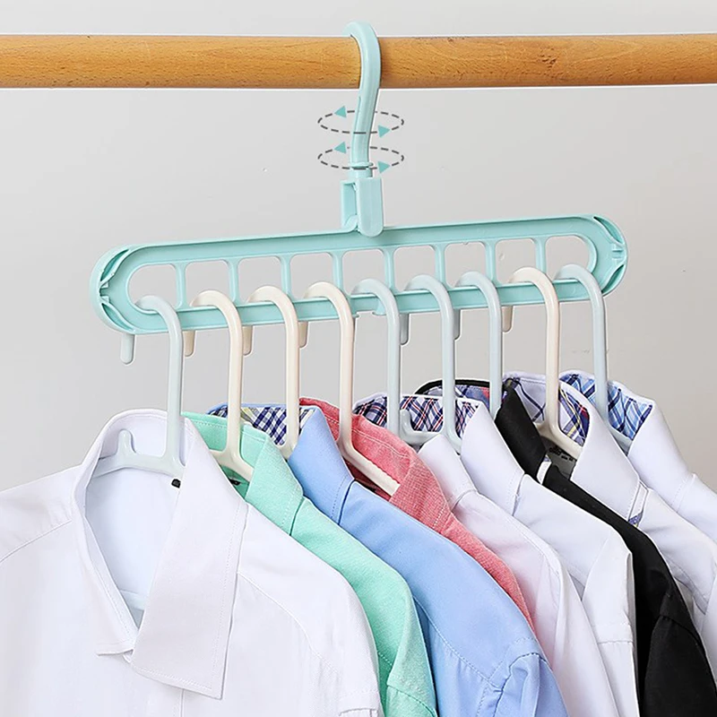 Space Saving Clothes Hanger Racks 9 Ports Drying Clothes Rack Magic ...