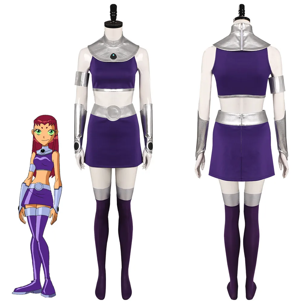 Starfire Cosplay Women Costume Teen Cosplay Titan Female Superhero ...