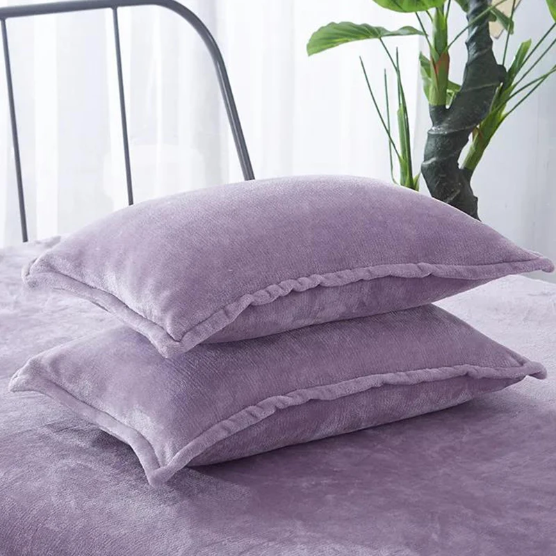 Flannel-pillowcase-48x74cm-solid-color-autumn-and-winter-flannel-warm ...