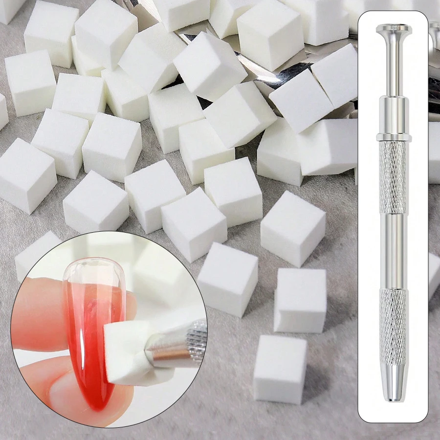 50pcs-Nail-Sponges-4-Claws-Nail-Sponge-Metal-Grabber-Color-Gradient-and ...