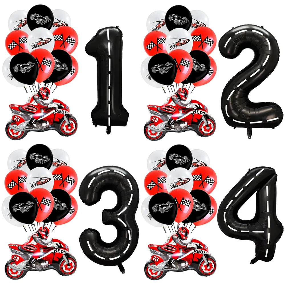 Race-Car-Balloons-Set-Motorcycle-Foil-Balloon-Black-40inch-Number ...