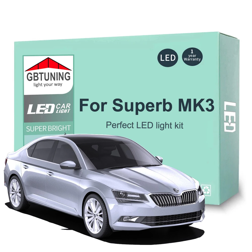 Canbus LED Interior Light Bulb Kit For Skoda Superb 3 MK3 Sedan Combi ...