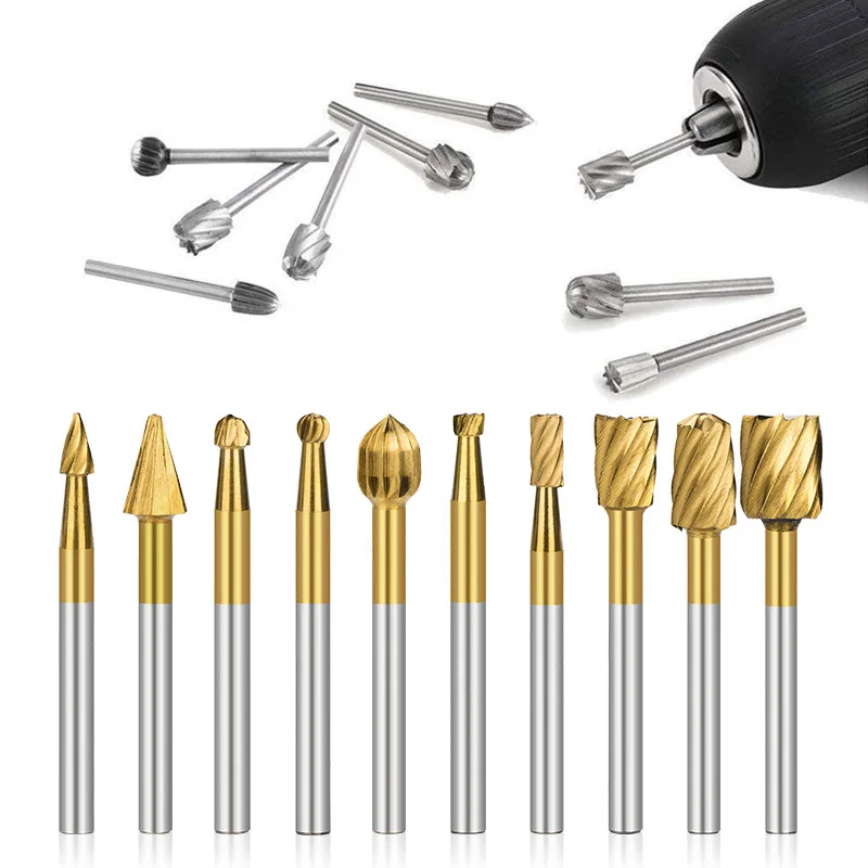 6-10pcs-HSS-Routing-Router-Drill-Bits-Set-for-Dremel-Carbide-Rotary ...