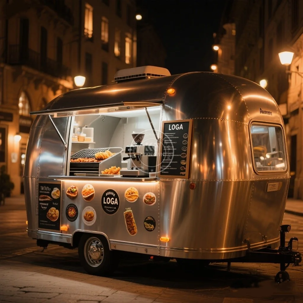 Street Fast Food Trailer Mobile Kitchen Custom Size Color Pizza Snack ...