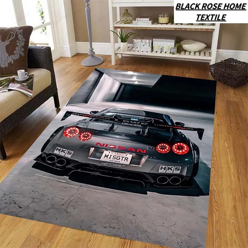 Mode-Kunstdruck-G-GTR-Rennlogo-Teppich-Familie-Wohnzimmer-K-che ...
