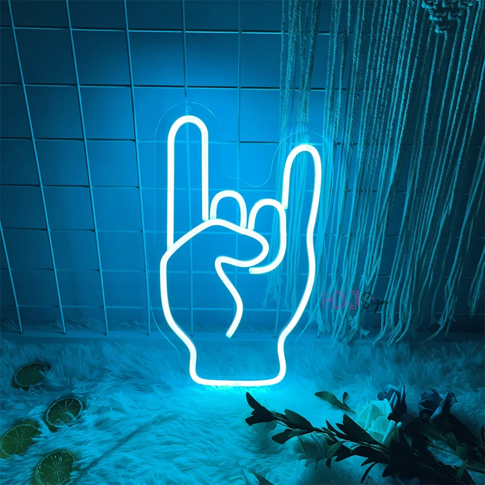 Rock-Hand-LED-Neon-Signs-Lights-for-Party-Bar-Studio-Glowing-LED-Night ...