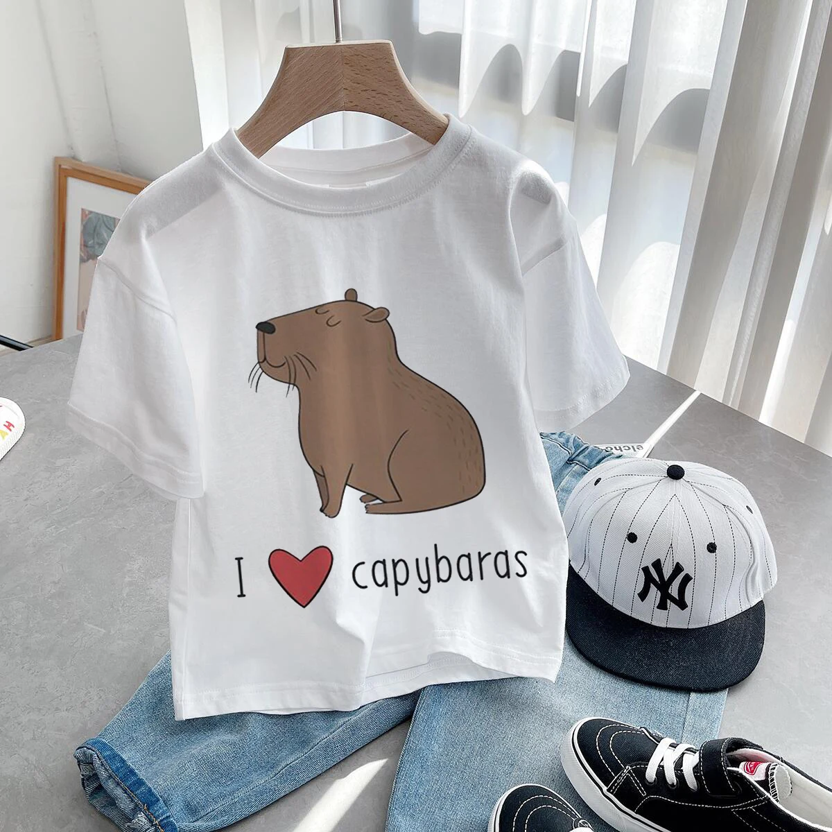 تسوق Capybara Kawaii Tshirt Kids Children T-Shirt Cartoons Clothes Kid ...
