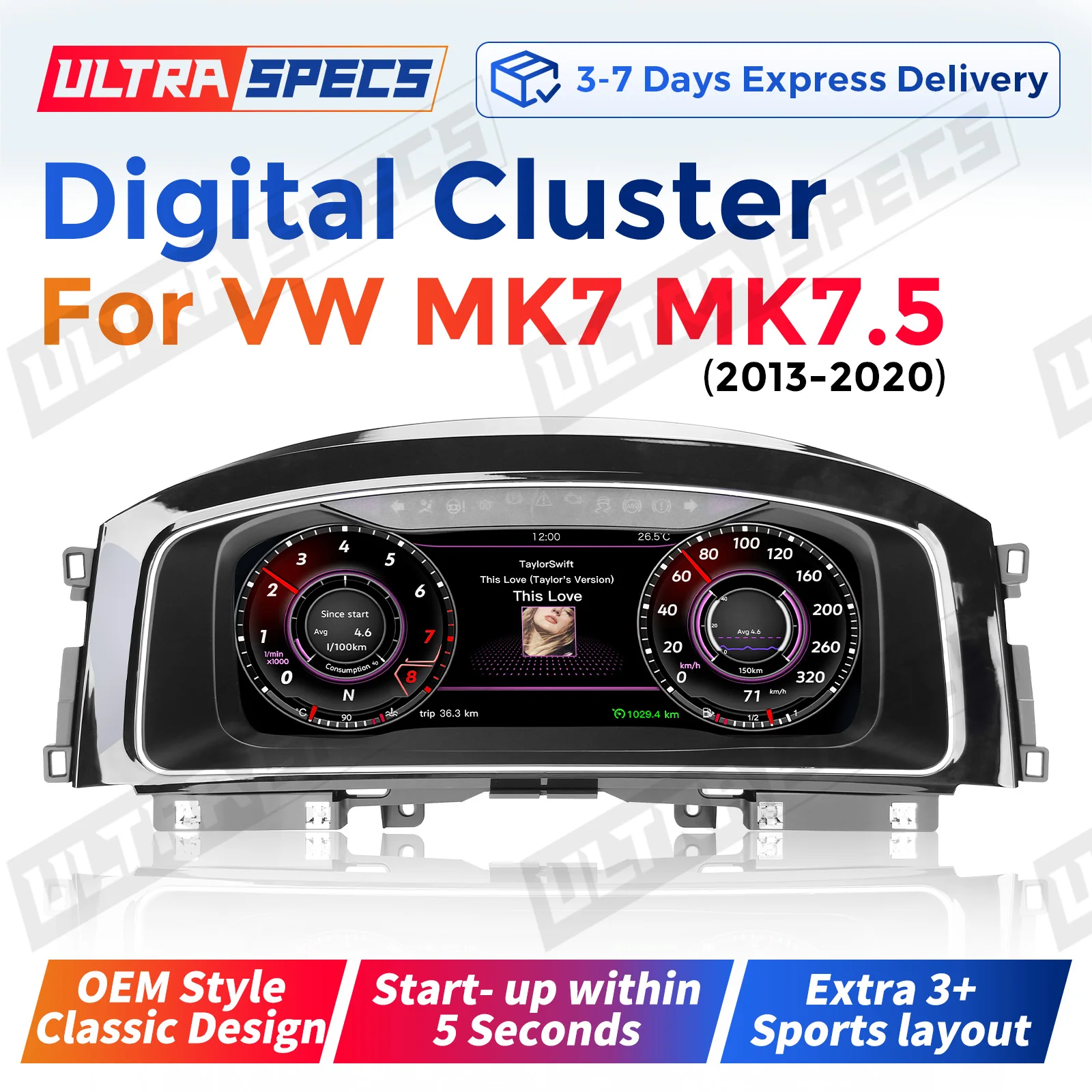 Cockpit-de-Cluster-Instrumento-Virtual-Painel-Digital-para-VW-Golf-GTI ...