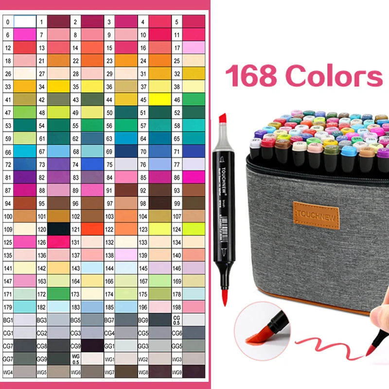 168-Colors-Touchnew-Brush-Markers-Set-Soft-and-Oblique-Head-Drawing ...