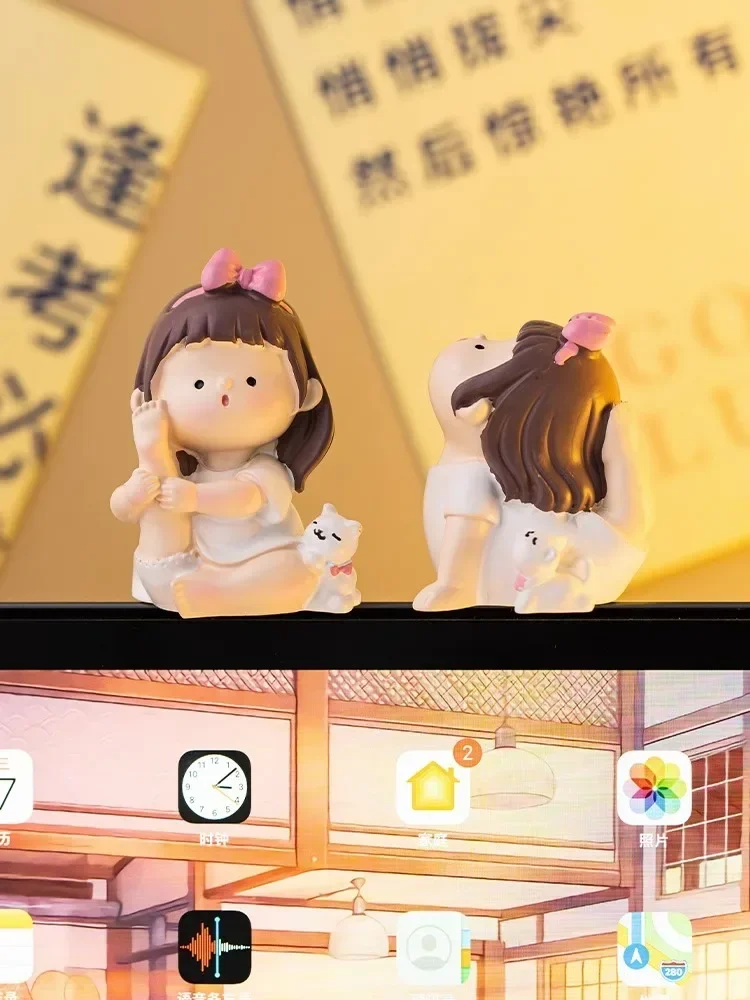 Modern-Lovely-Yoga-Girl-Figurine-Home-Decor-Kawaii-Office-Computer-Desk ...