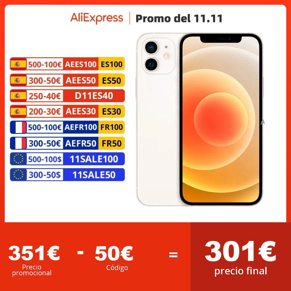 Original-Apple-iPhone-12-5G-LTE-Mobile-phone-6-1-4GB-64-128-256GB-IOS ...