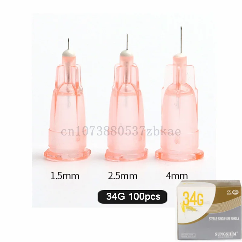 100pcs-box-Tattoo-Needle-34g-needles-1-5mm-2-5mm-4mm-For-Beauty ...