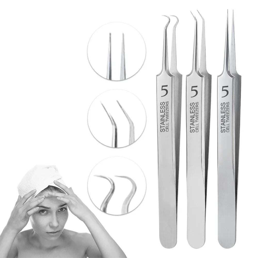German Ultra-fine No. 5 Cell Pimples Blackhead Clip Tweezers Beauty ...