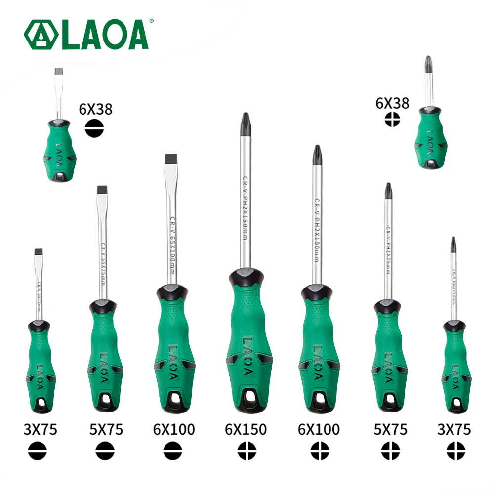 LAOA-6PCS-9PCS-Screwdrivers-Set-Cr-V-Screw-Driver-Slotted-and-Phillips ...