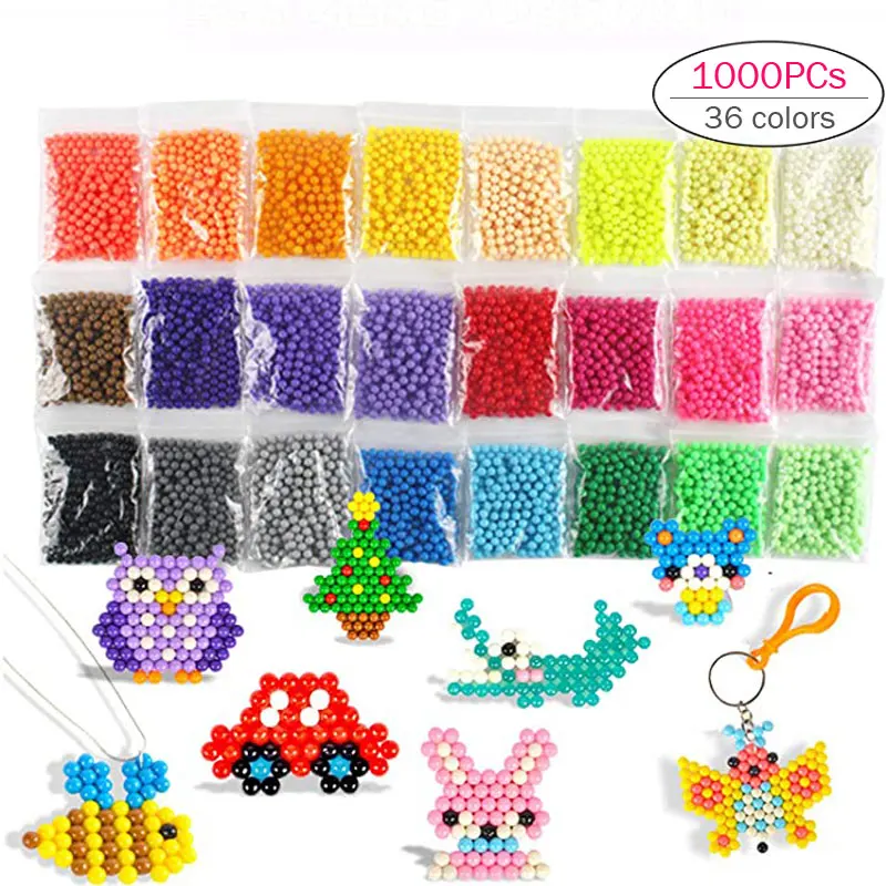 1000PCs Magic Water Sticky Beads Children 36colors OPP Bags Crystal ...
