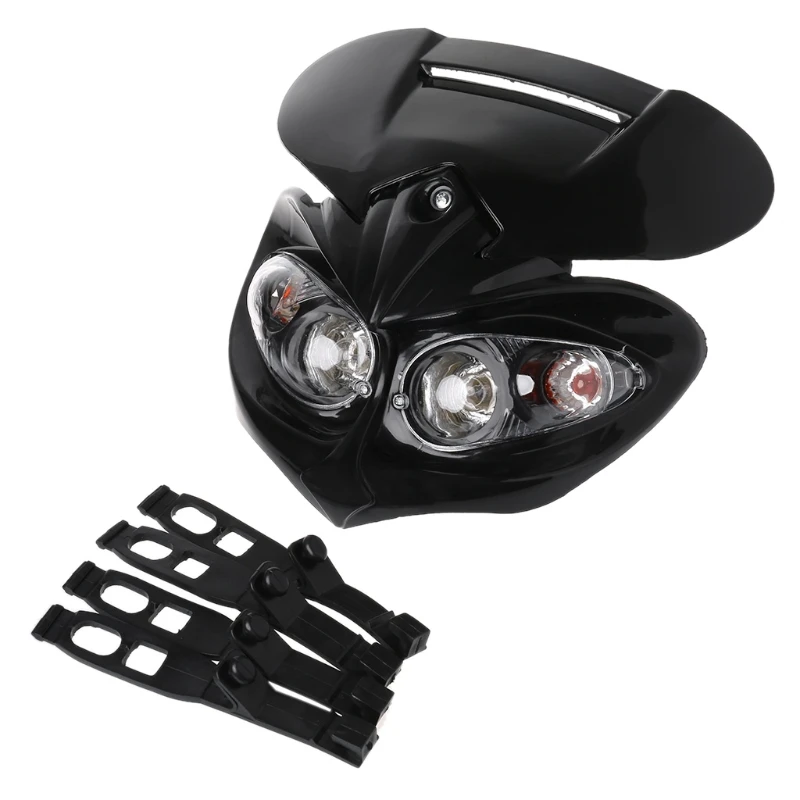 Motorcycle-Dual-Headlight-Fairing-for-Head-12V-18W-Dirt-Pit-Bike-High ...