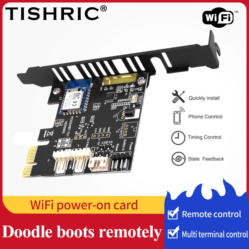 TISHRIC Wifi PC Power Switch Computer Remote Boot Startup Card Computer ...