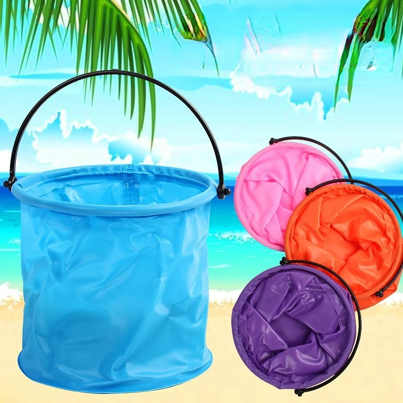 Beach Sand Play Bucket Toy Folding Collapsible Bucket Gardening Tool ...
