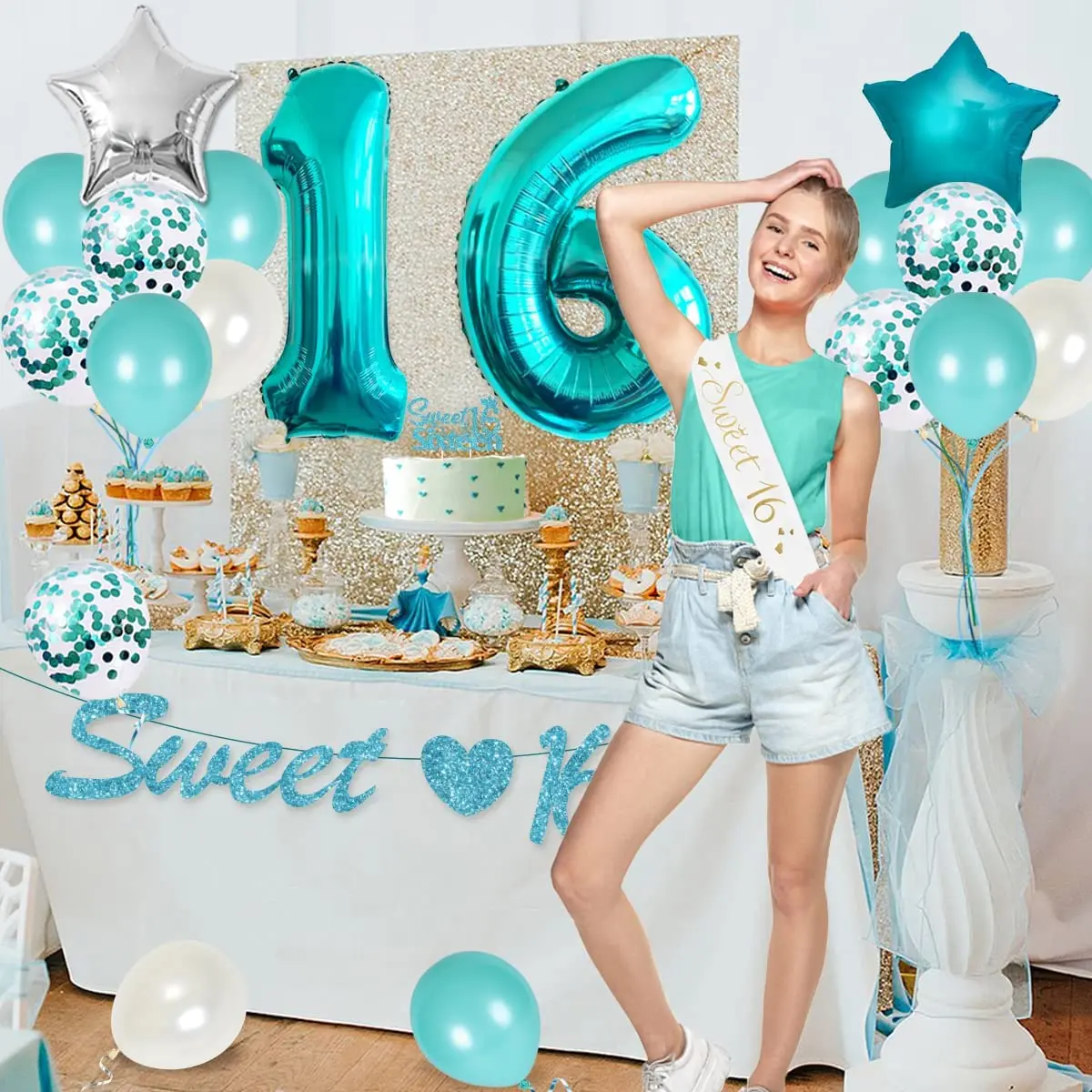 Sweet 16 Pool Party Decorations