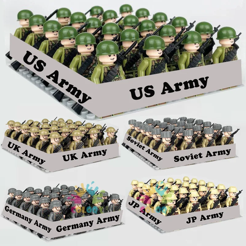 New-Kids-Toys-24pcs-lot-Military-Soldier-Building-Blocks-US-UK-Mini ...