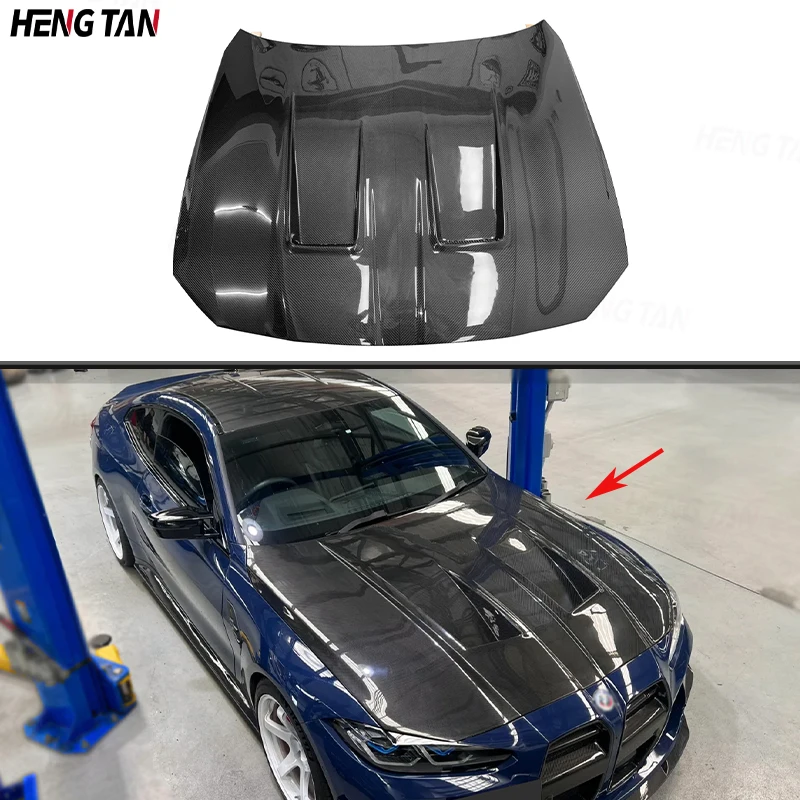 For-BMW-G82-M4-2021-Real-Carbon-Fiber-Front-Bumper-Engine-Cover-Hood ...