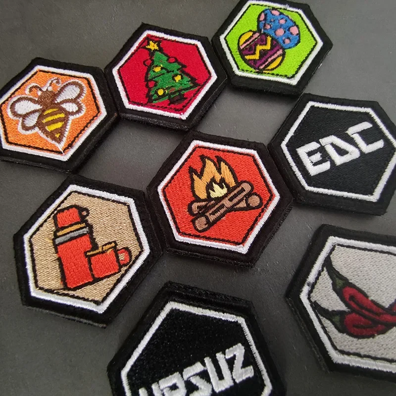 Bee-Forest-Fire-Hexagon-Badge-Sticker-Outdoor-Camping-Backpack ...