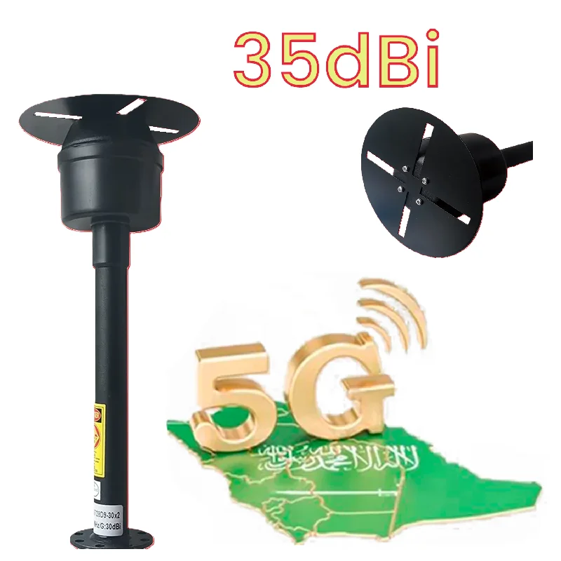 5G 4G Ultra External Antenna 1700 3800Mhz Outdoor Mimo Feeder 2 35dbi ...