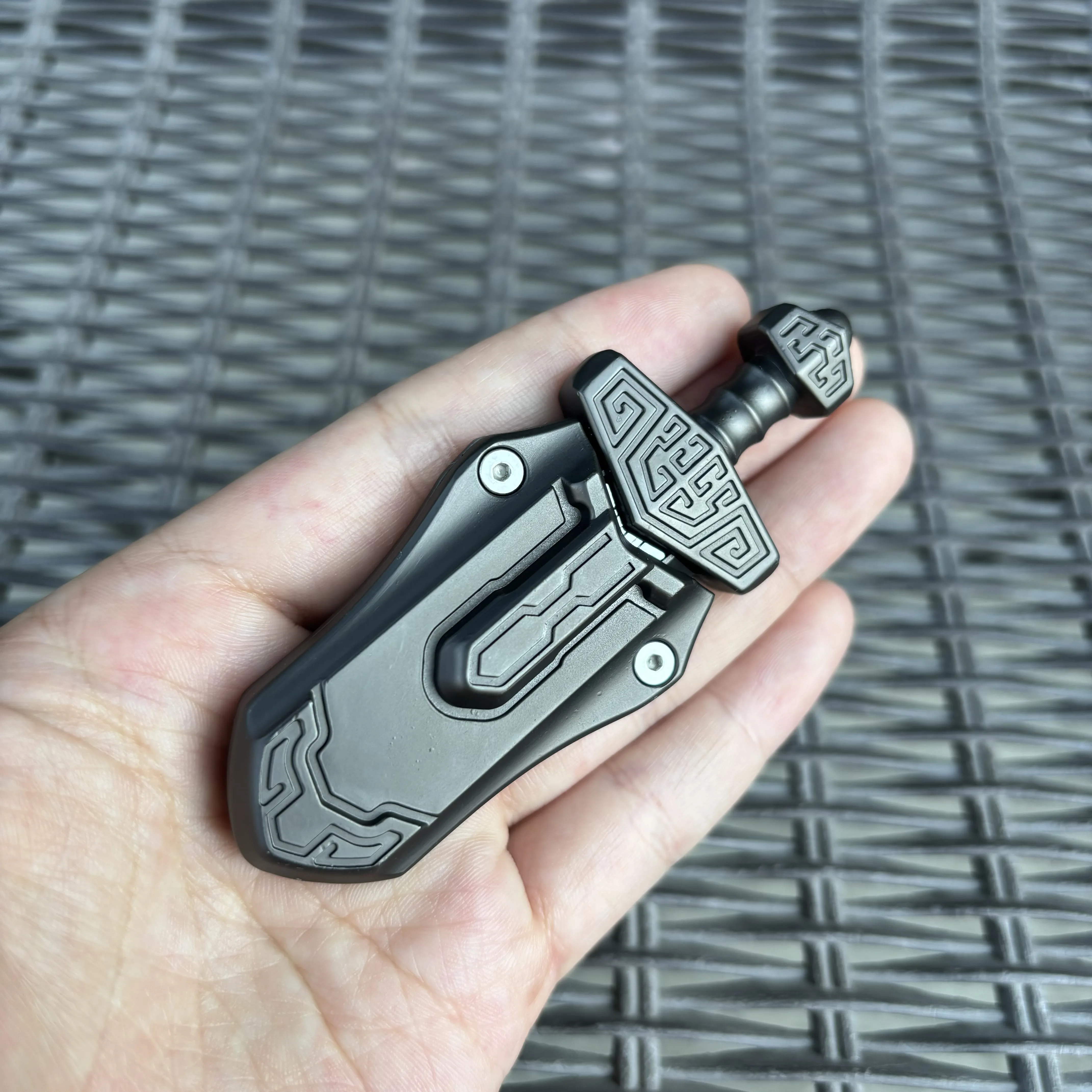 EDC Swords Mechanical Magnetic Push Slider Metal Toys Decompression ...