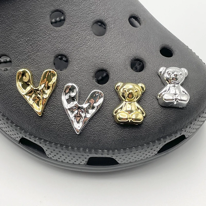 Gold-Silver-Heart-Badges-Charms-For-Crocs-Child-s-Clogs-Cute-Cartoon ...