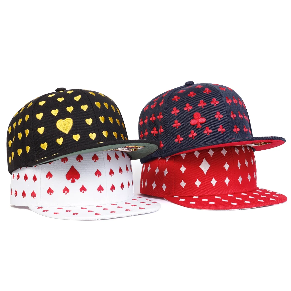 Unisex Poker Pattern Embroidery Hip-hop Hats Spring Autumn Outdoor ...
