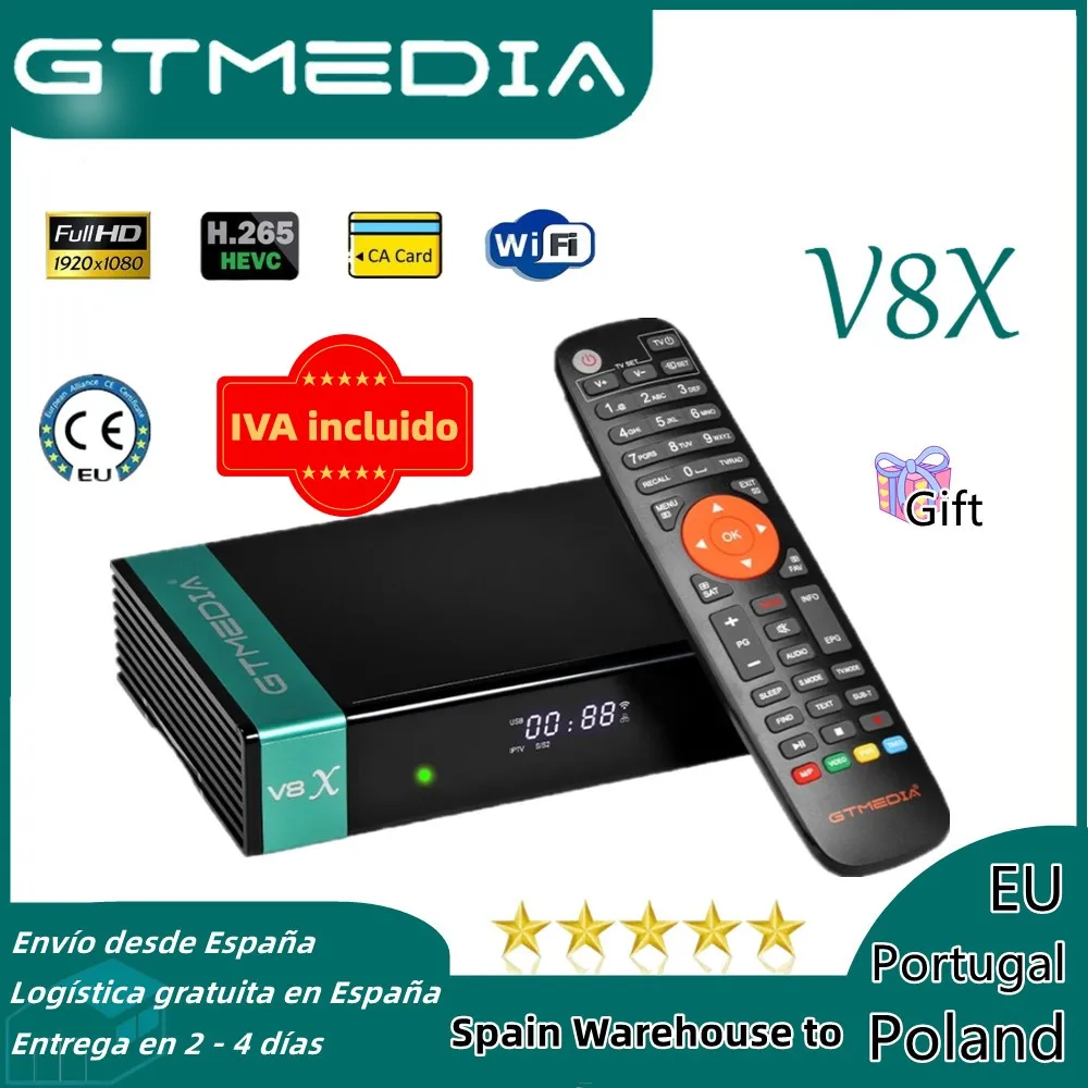 Full HD Gtmedia v8X DVB S2x Satellite Receiver Gtmedia V9 Prime V7 s2x ...