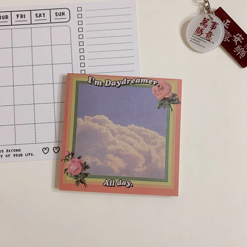 Mini bloc-notes Portable de style rétro américain,50 feuilles Ins ...