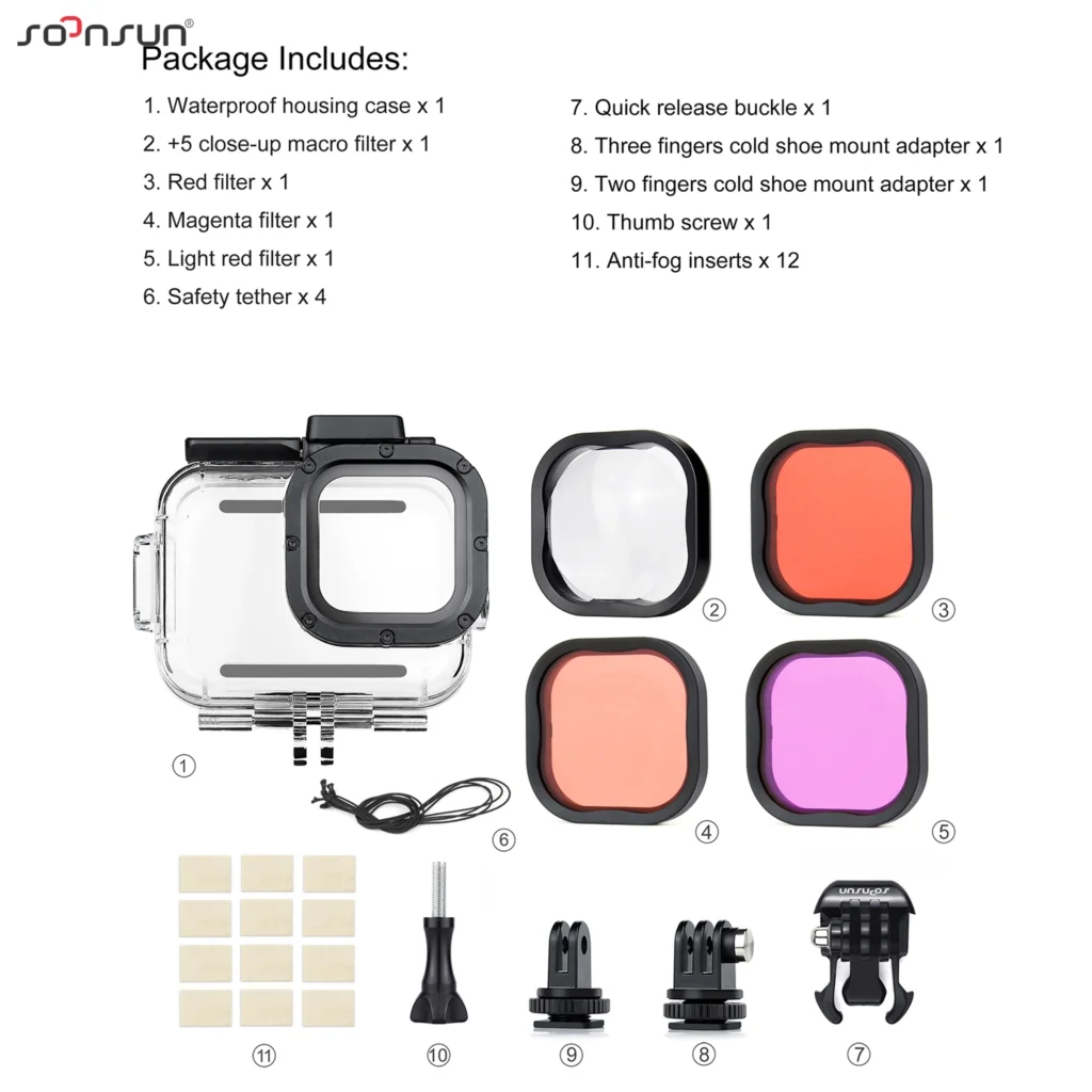 Soonsun 45m Dive Case SOONSUN Waterproof Housing Case For GoPro Hero 8 ...