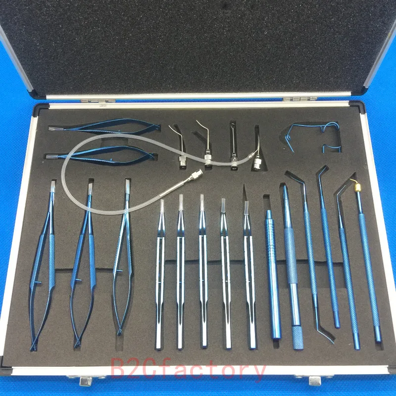21PCS Titanium Alloy Eye Ophthalmic Cataract & Intraocular Set Surgical ...