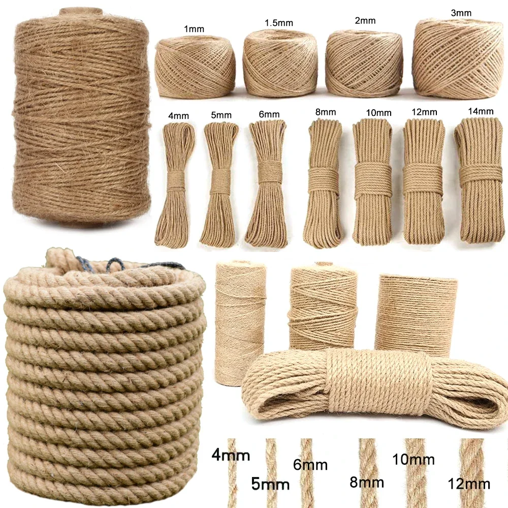 1-14mm-Natural-Jute-Twine-Vintage-Jute-Rope-Cord-String-Twine-Burlap ...