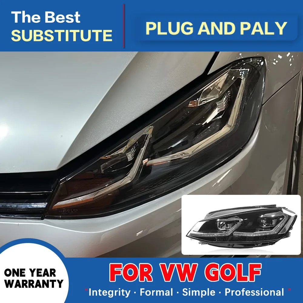 For VW Golf Mk7.5 Facelift 12V LED Headlight 2017-2020 Auto Headlamp ...