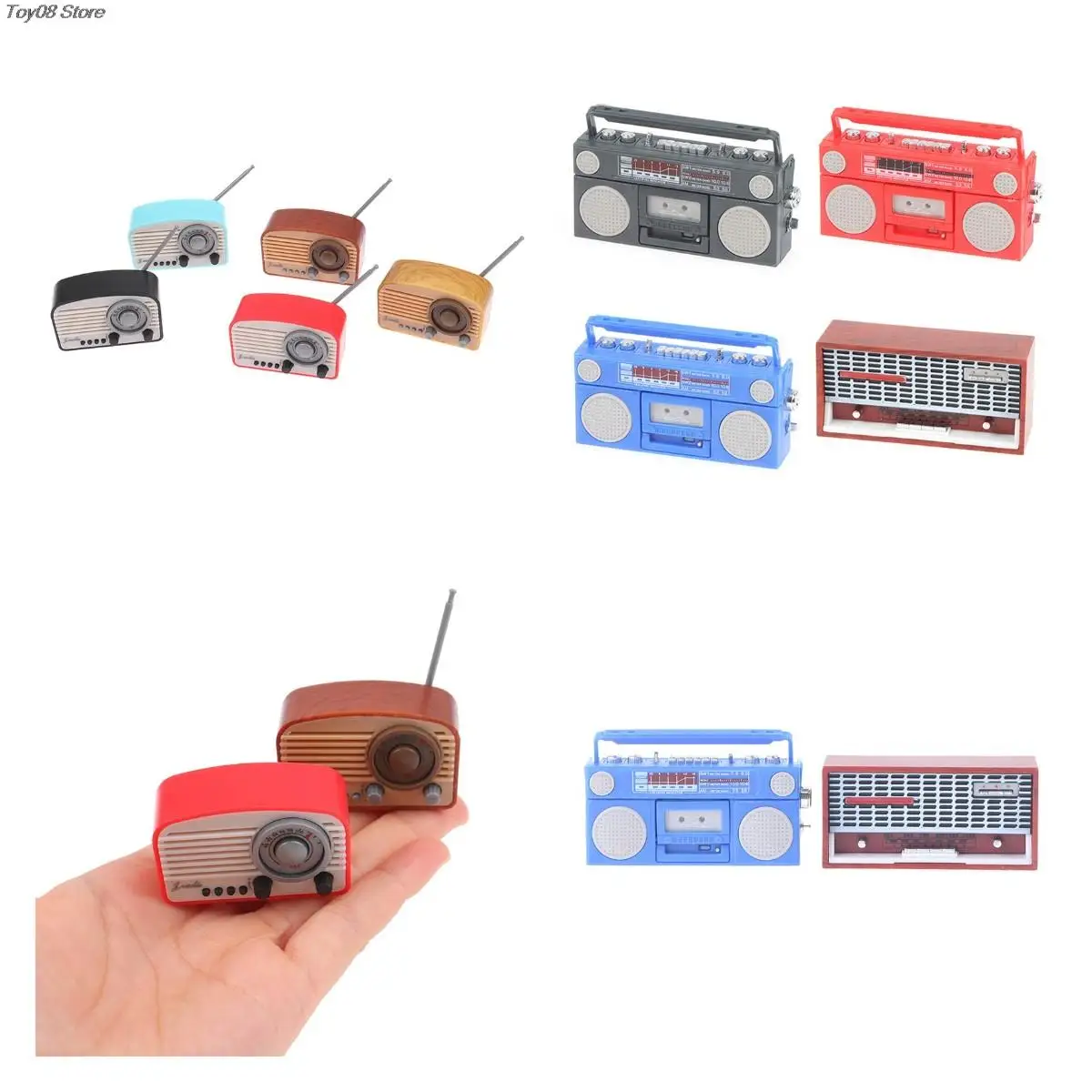 DIY-1-12-Dollhouse-Miniature-Simulation-Vintage-Mini-Radio-Model-Toy ...