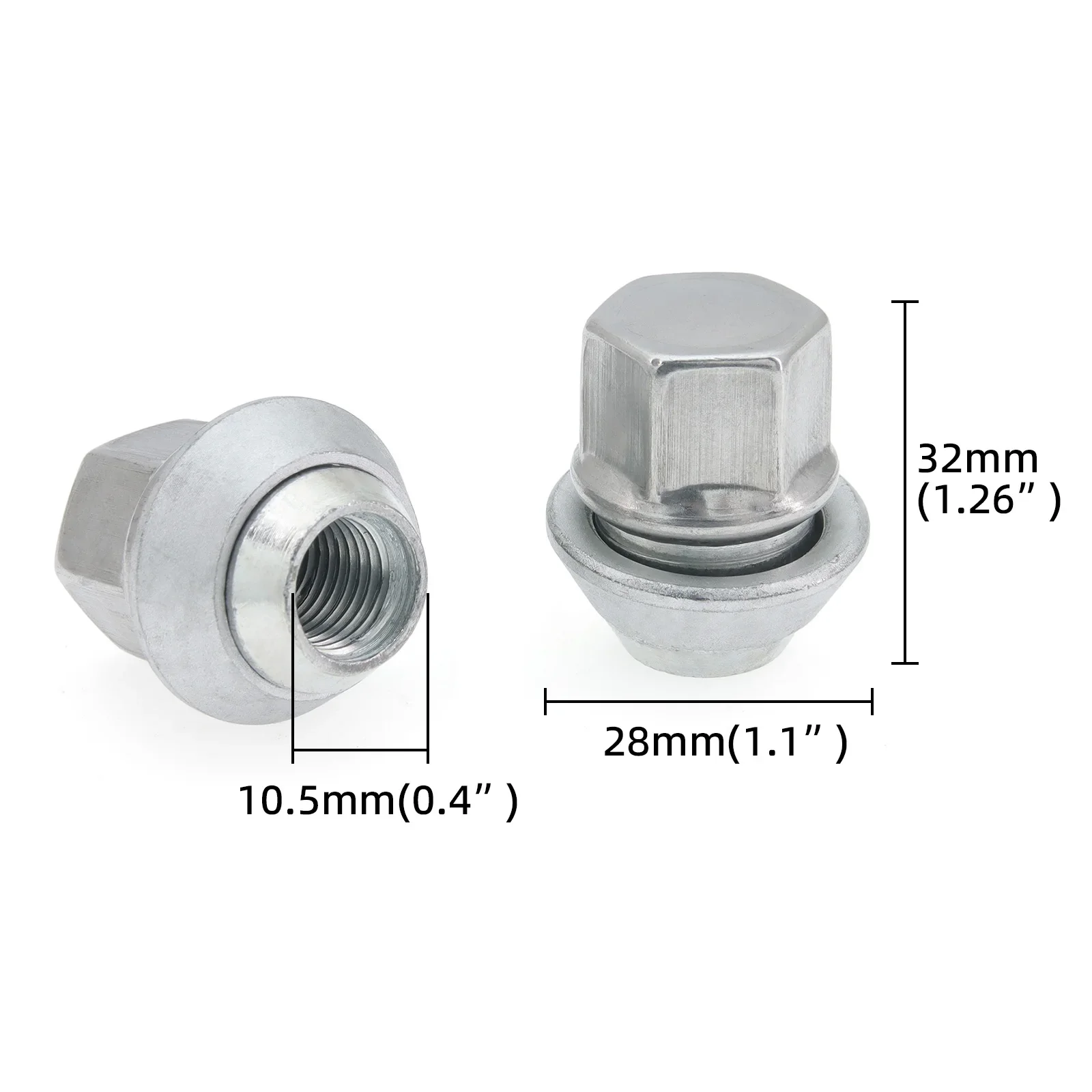 1-Piece-Alloy-Steel-Wheel-Nuts-For-Ford-Fiesta-Mondeo-C-Max-Focus-MK1 ...