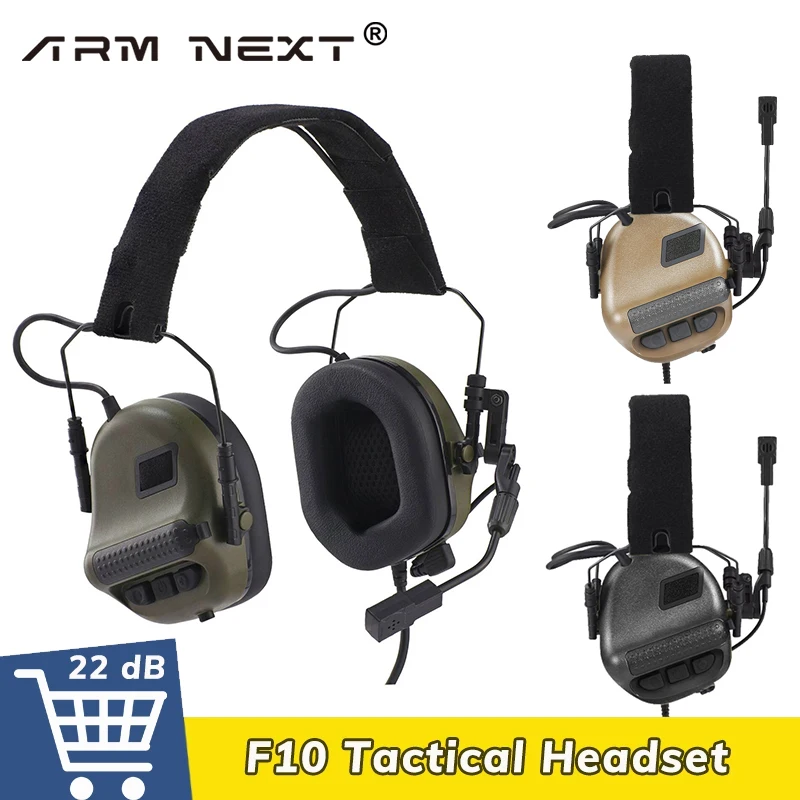 ARM-NEXT-F10-Tactical-Headset-Anti-Noise-Headphones-Military-Aviation ...