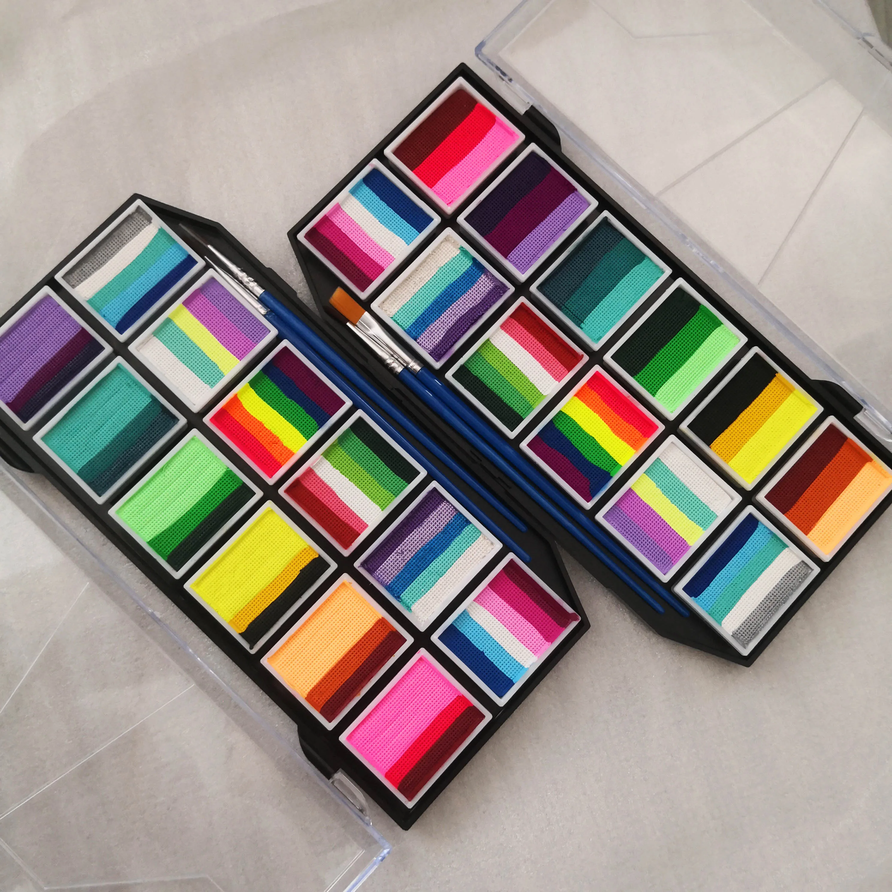 Professional-Body-Art-12-Colors-Pastel-Neon-UV-Color-rainbow-split-cake ...