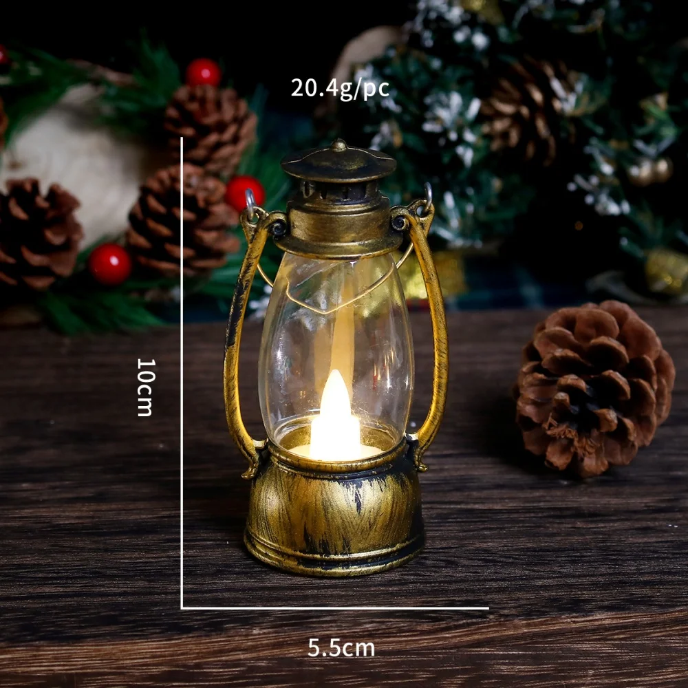 Retro Portable Lantern Portable Vintage Led Candle Light Electronic ...