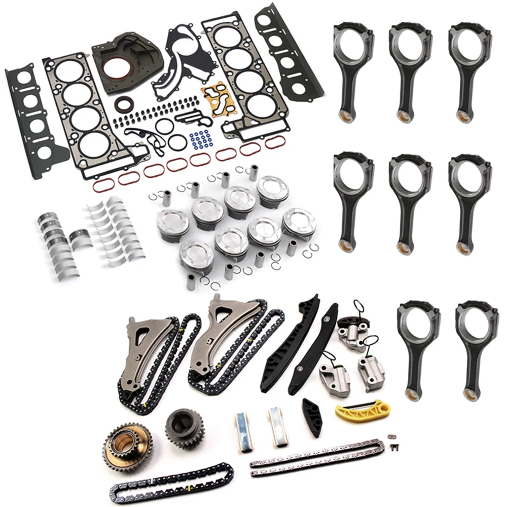 M278 Engine Rebuilding Kit w/ Timing Chain Set & 8X Con Rods for ...