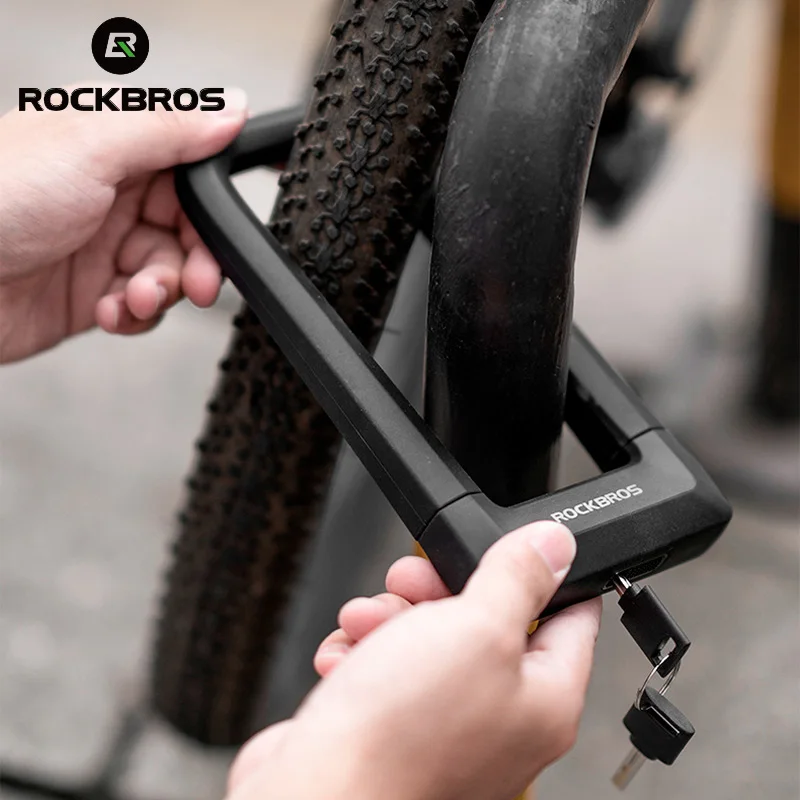 ROCKBROS-Bicycle-Lock-Silicone-U-Lock-Anti-theft-Safety-MTB-Road-Bike ...